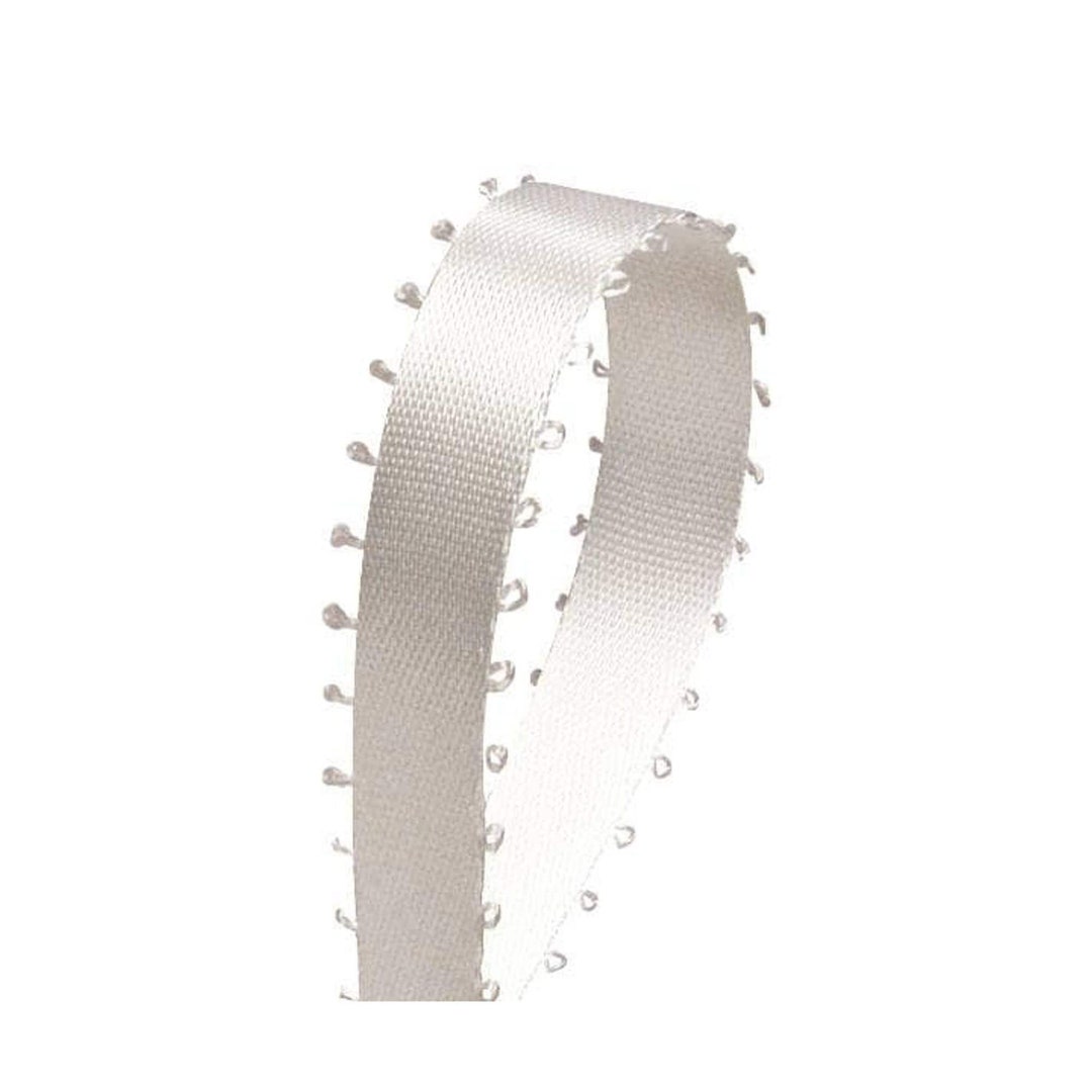 White Picot Edge Ribbon | White Picot Satin Ribbon - Double Faced - 3 ...