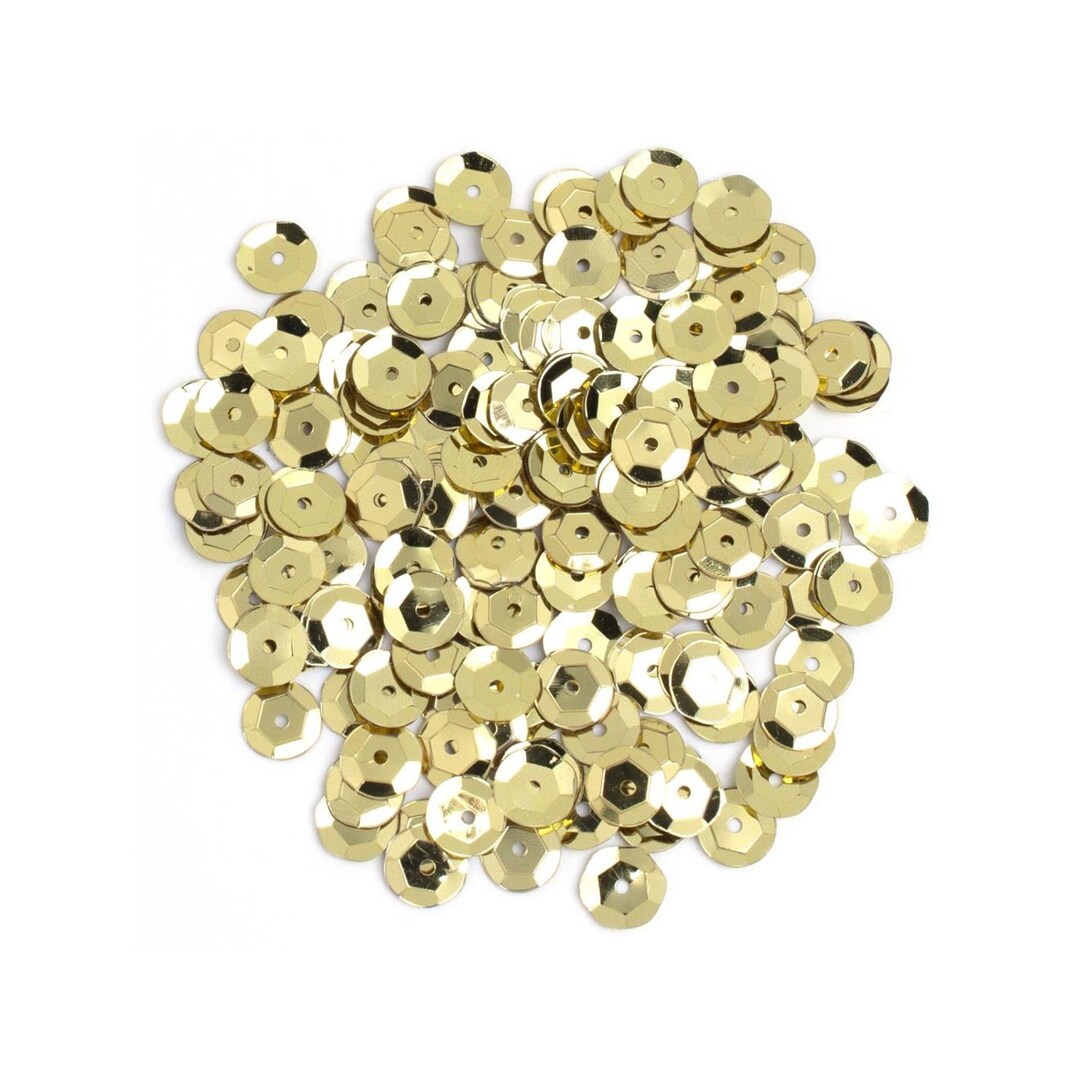 8mm Gold Sequins | Gold Cupped Sequins - 8mm - Round - 200 Pieces/pkg ...