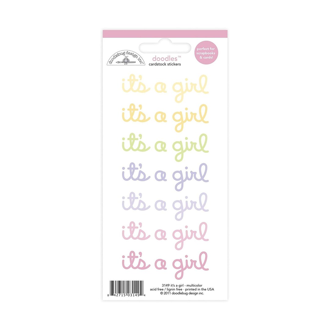 Its A Girl Stickers Its A Girl Labels It's A Girl Cardstock Stickers ...