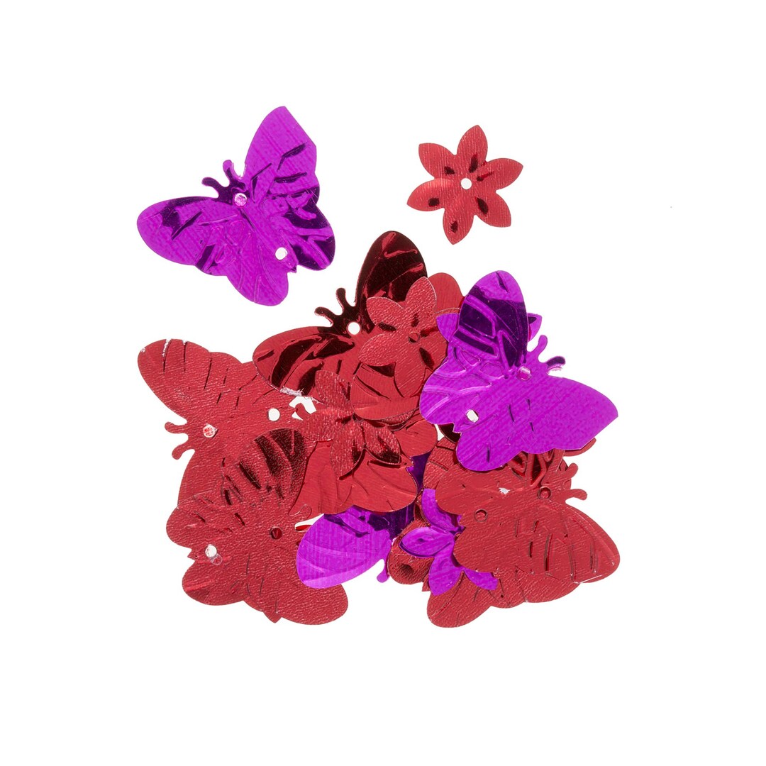 Butterfly Sequins Flower Sequins Mixed Butterflies and Flowers Sequins ...