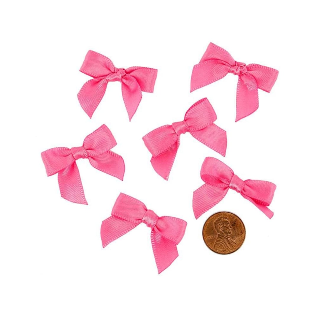 Small Hot Pink Bows Hot Pink Favor Bows Satin Pre-tied 1 3/8in. 50 ...