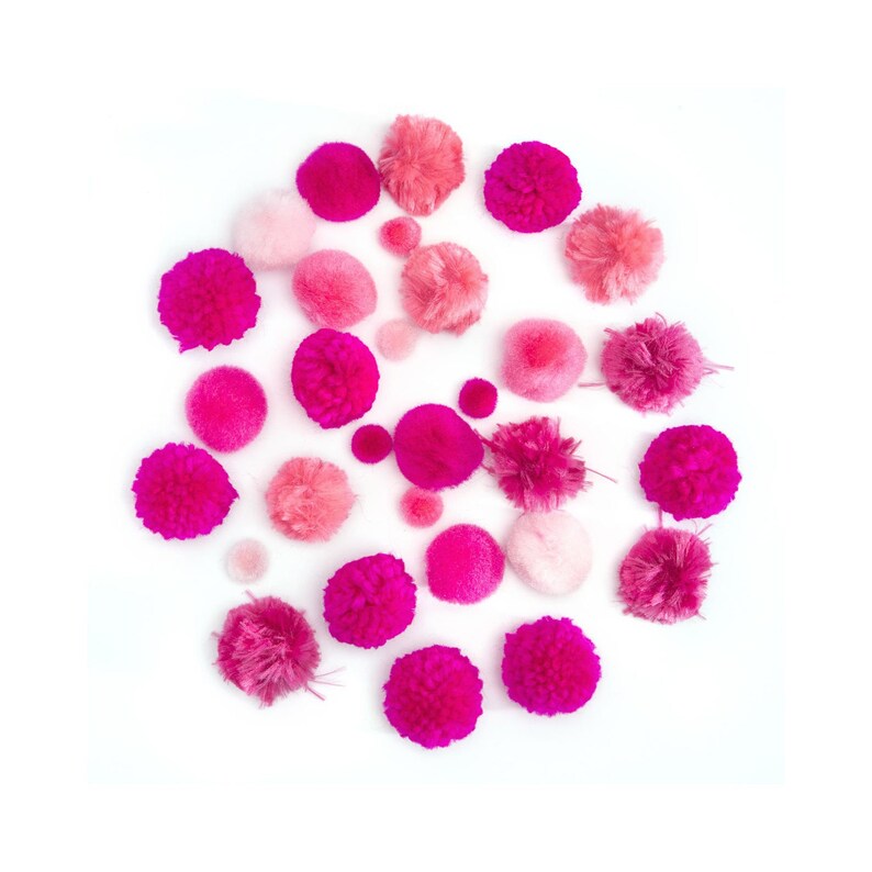 Assorted Pink Poms Textured Pink Pom Pink Pom Poms - Etsy