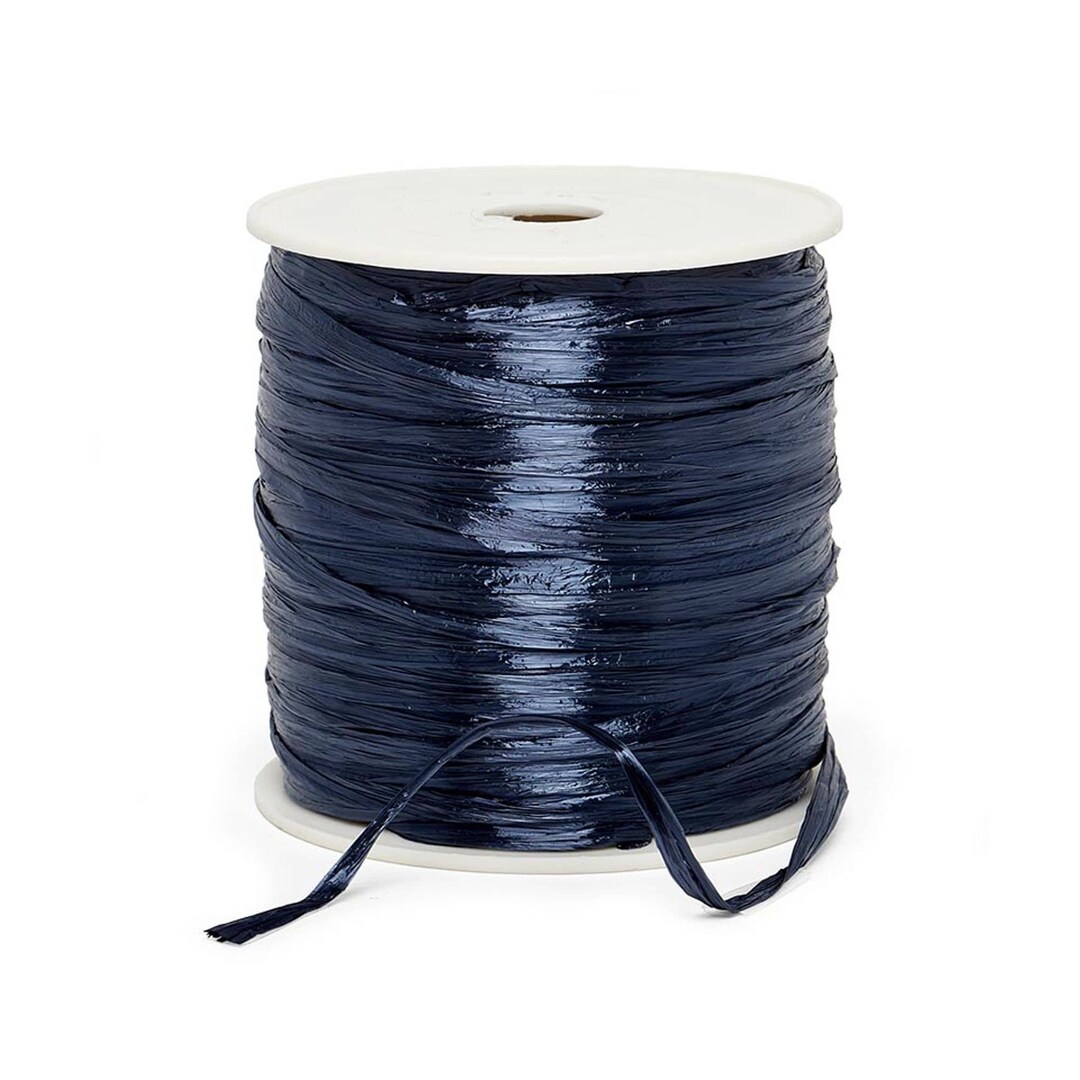 Dark Blue Raffia Ribbon | Navy Raffia Bows | Navy Pearlized Raffia ...