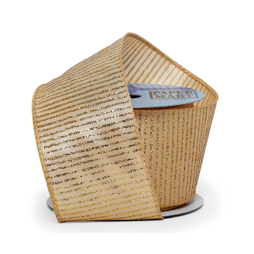 Gold Ribbed Ribbon | Gold Stripe Bows | Gold Metallic Glitter Stripes ...
