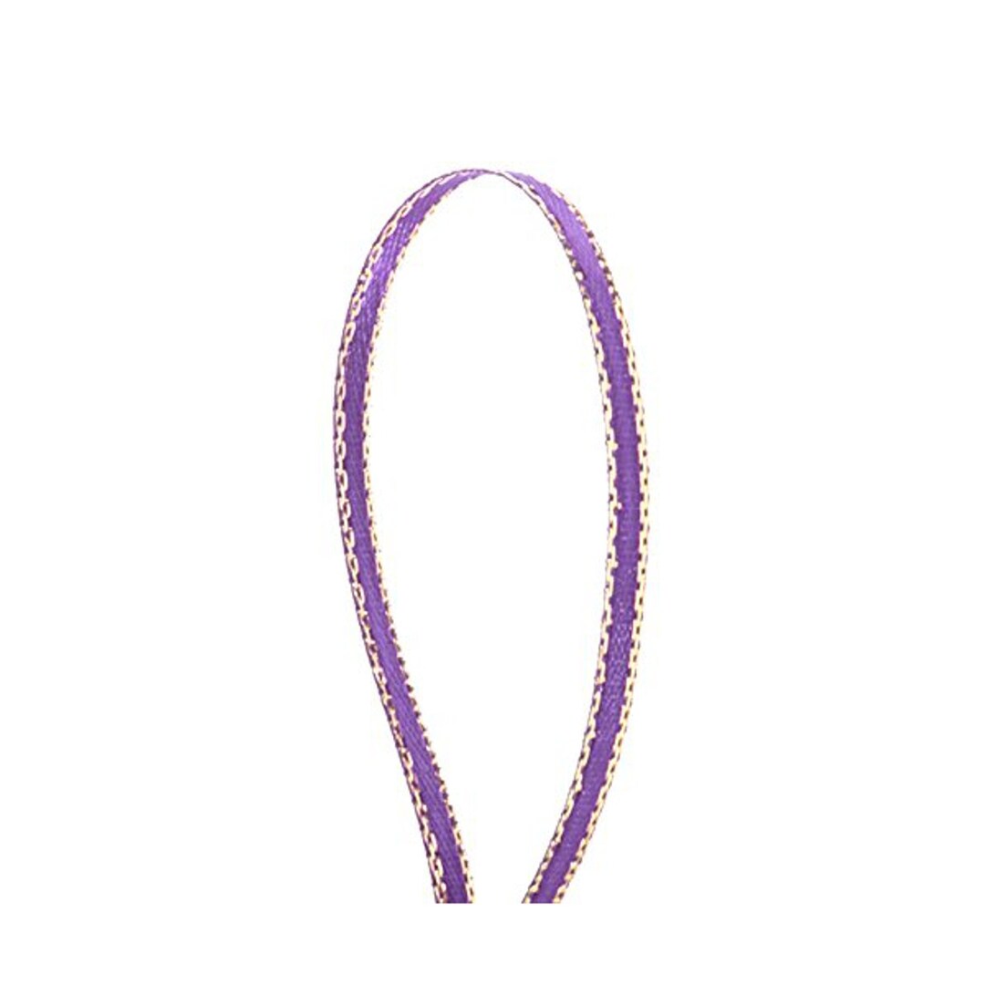Easter Ribbon | Purple Gold Ribbon | Purple Gold Edge Satin Ribbon - 1 ...