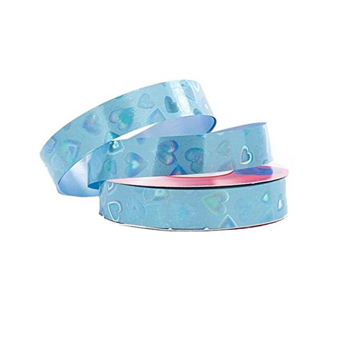 Blue Love Ribbon Blue Heart Ribbon Light Blue Metallic - Etsy