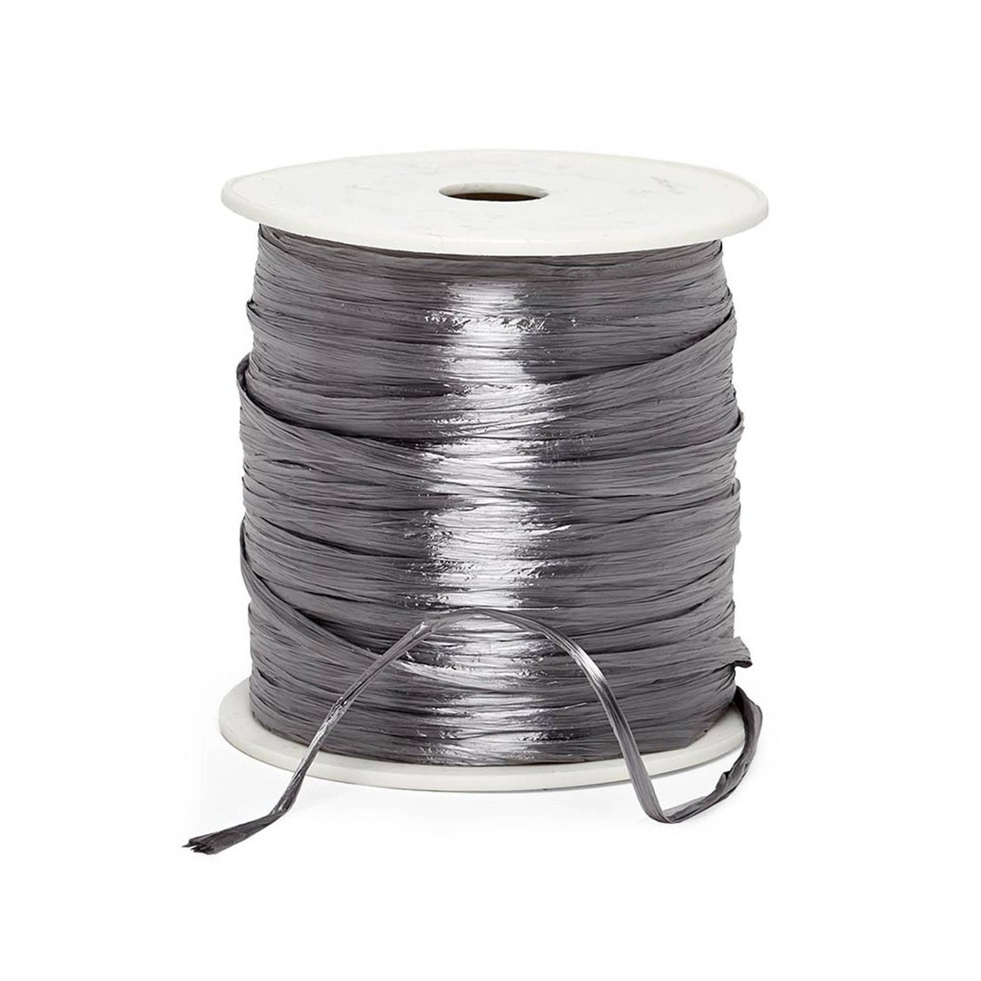 Gray Raffia Ribbon | Grey Raffia Bows | Pewter Pearlized Raffia Ribbon ...