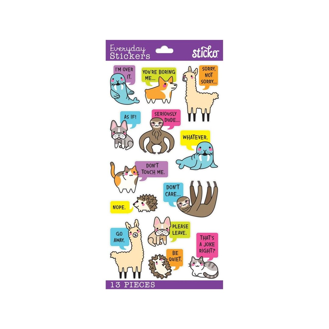 Funny Animal Stickers | Sarcastic Animals Stickers - 13 Pieces ...