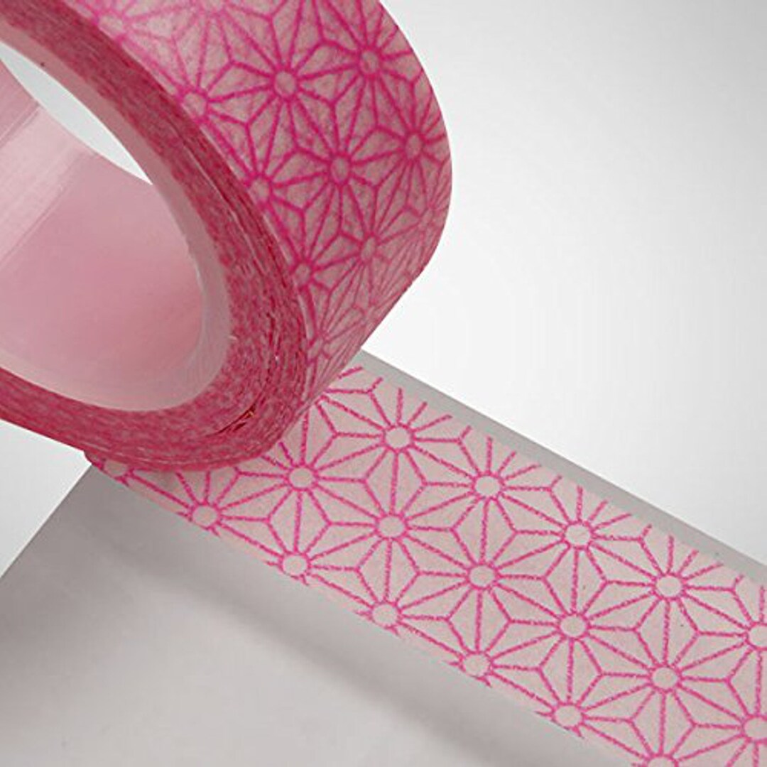 Pink Flower Washi Tape Pink Floral Tape Pink and White - Etsy