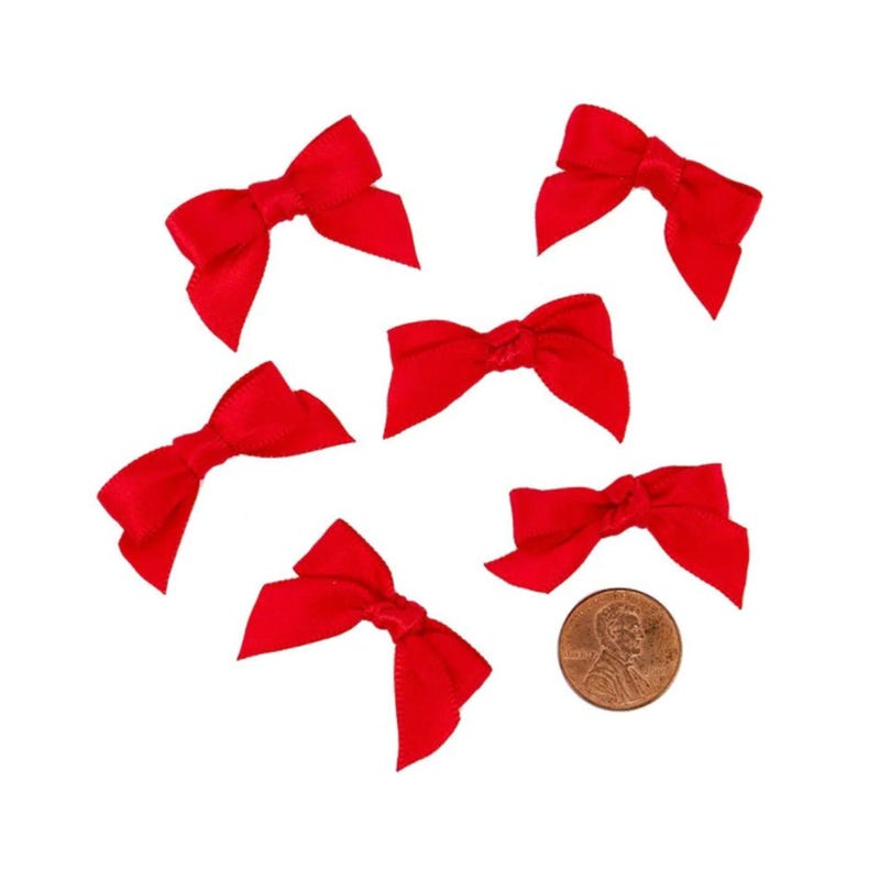 Tiny Red Bows - Etsy
