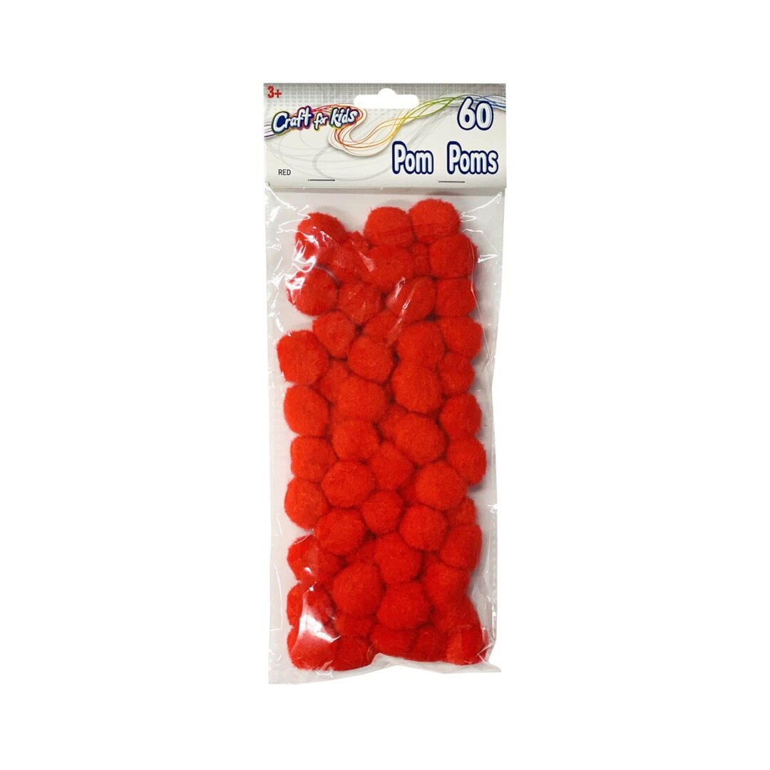 Christmas Poms Poms | 20mm Red Poms | Red Pom Poms - 20mm - 60 Pieces ...