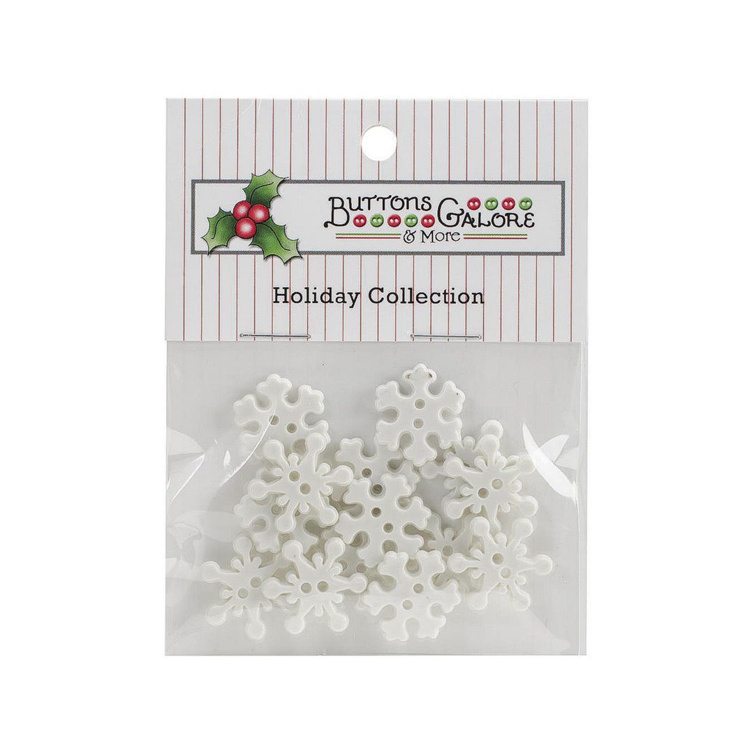 Snowflake Embelllishments Snowflakes Buttons 2 Hole 3/4in. X 3/4in. 15 ...
