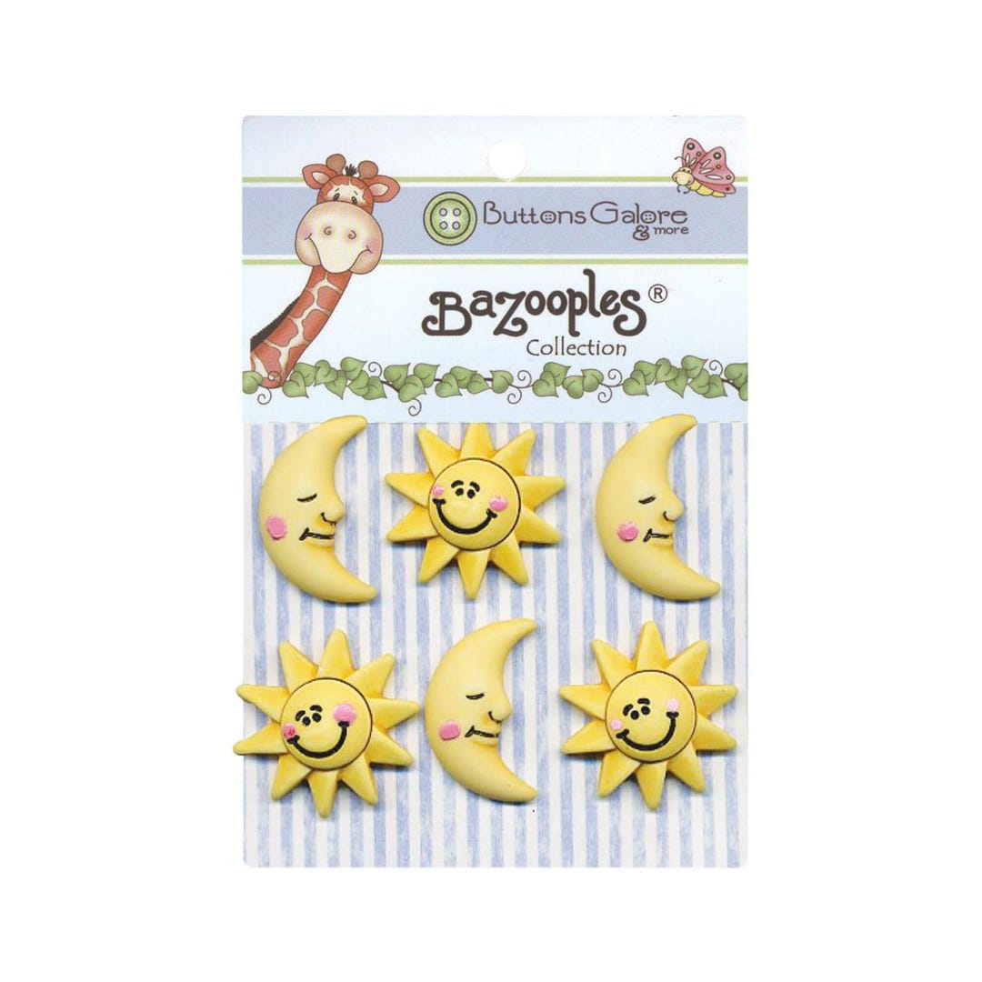 Sun Buttons | Moon Buttons | Sun and Moon Buttons - Shank - 1in. - 6 ...