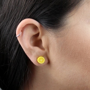 Lemon Earrings Lemon Studs Cute Kawaii Lemon Studs Lemon - Etsy UK