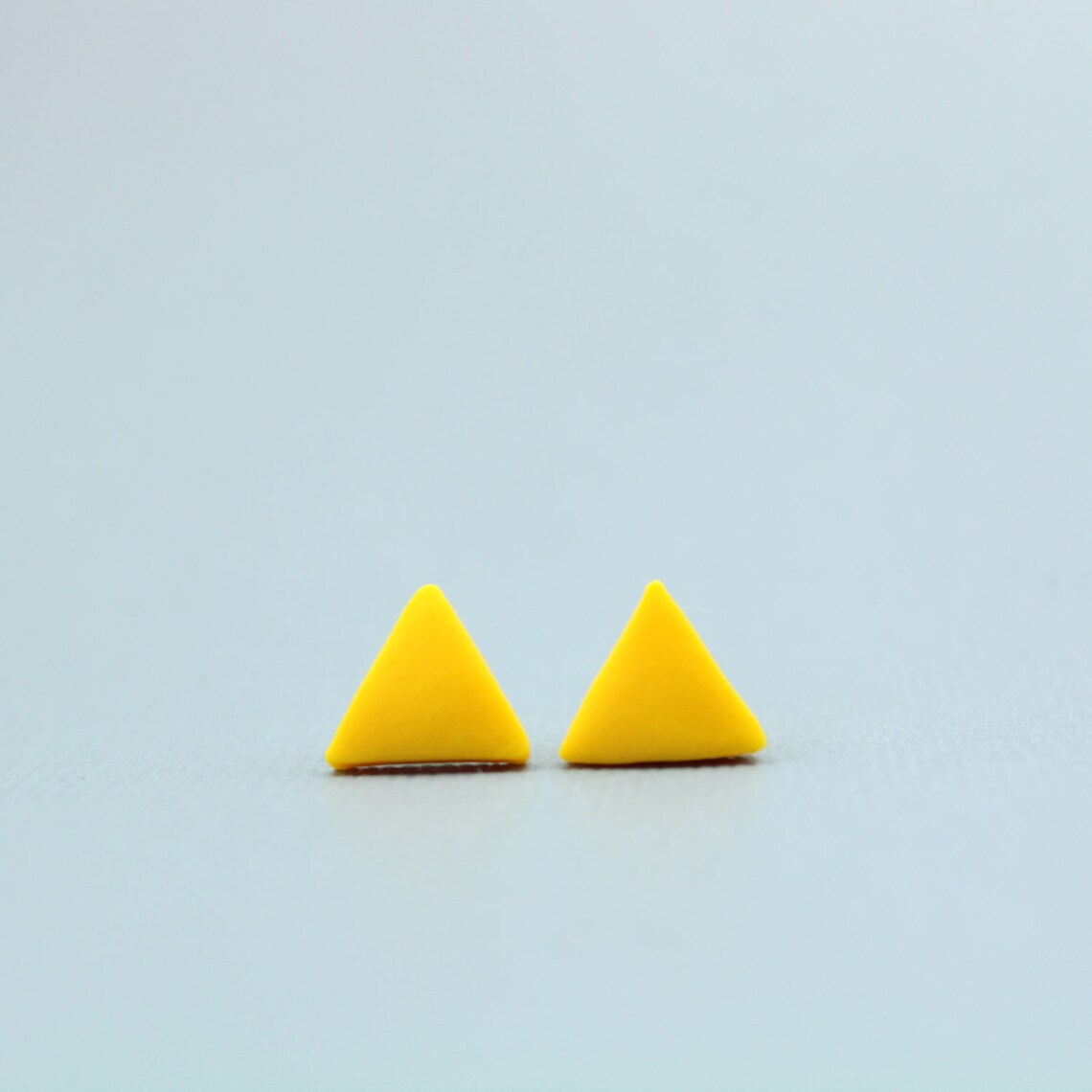 Mustard Triangle Studs Yellow Triangle Studs Mustard Yellow | Etsy