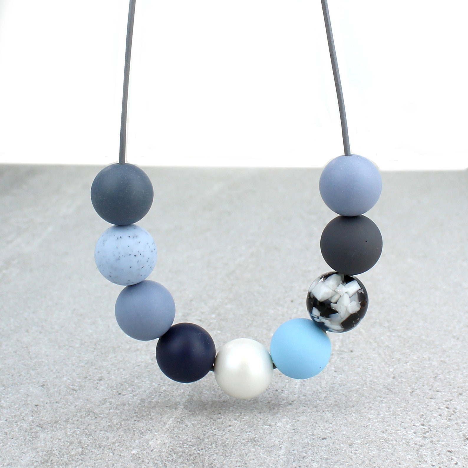 Chunky Blue Bead Necklace Mixed Blue Bead Necklace Blue Bead - Etsy