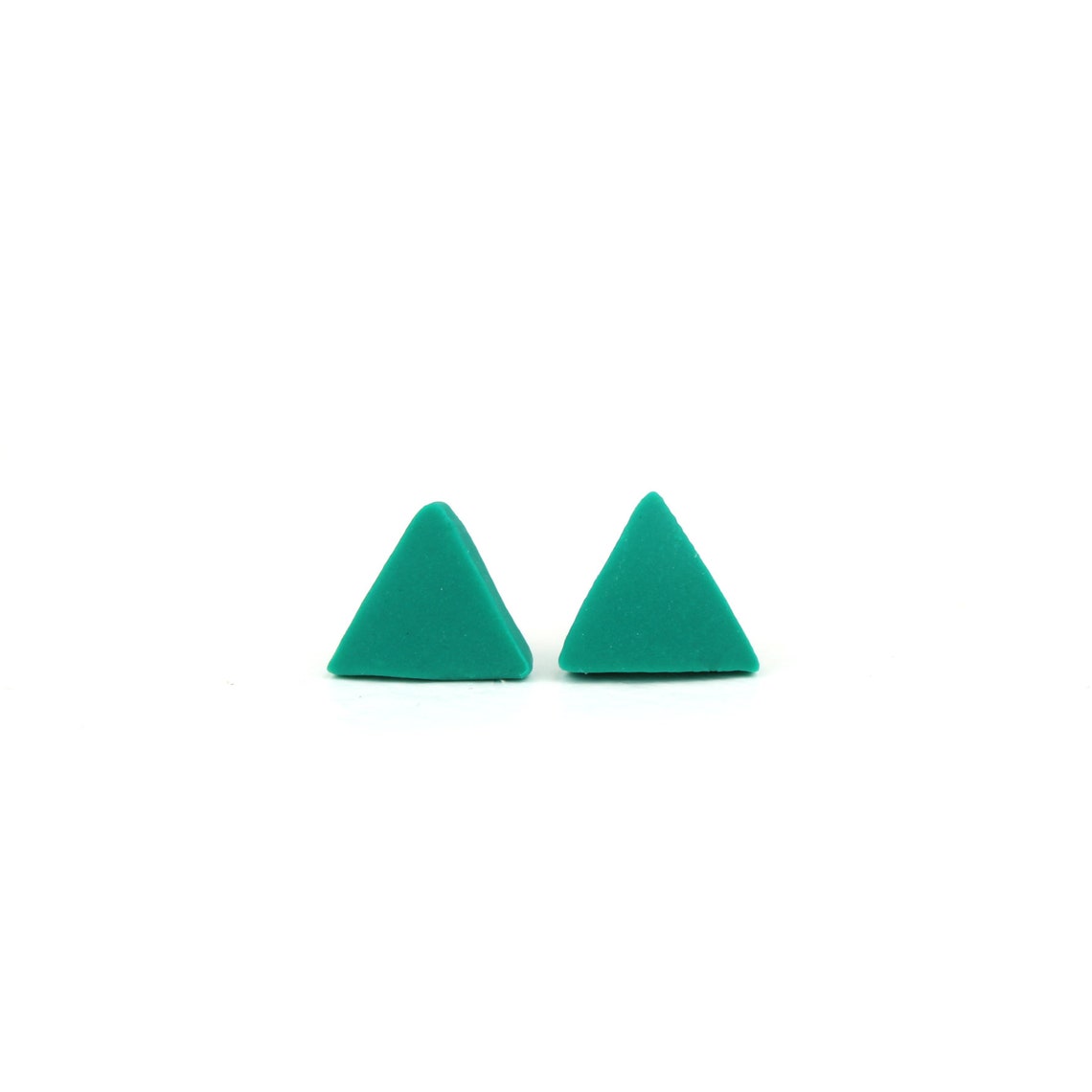 Emerald Green Triangle Studs Green Triangle Earrings - Etsy