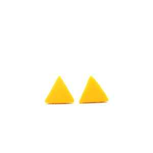 Mustard Triangle Studs, Yellow Triangle Studs, Mustard Yellow Earrings ...