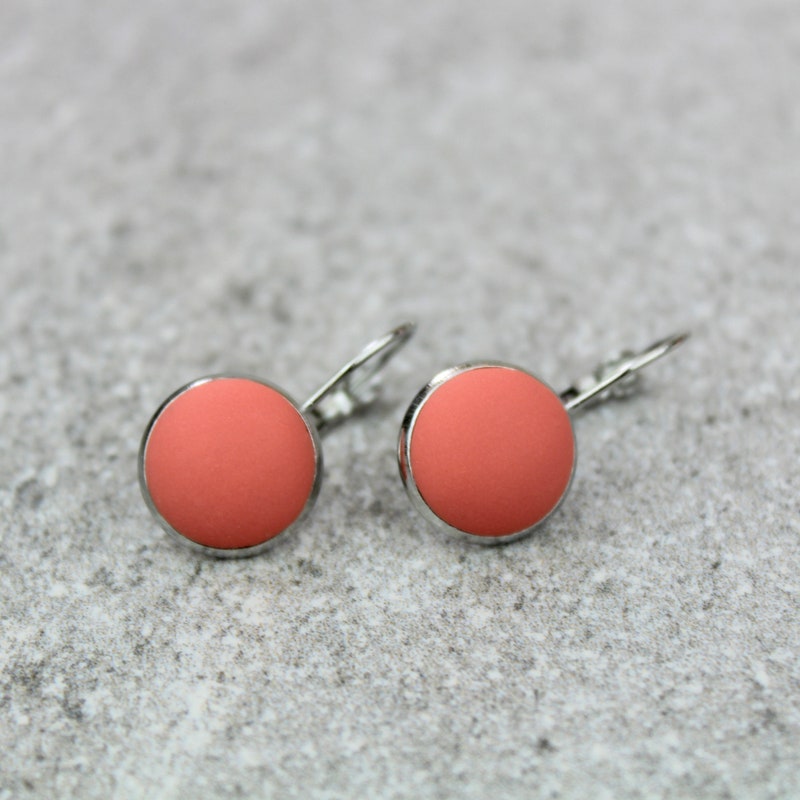 Lever Back Button Earrings - Etsy UK