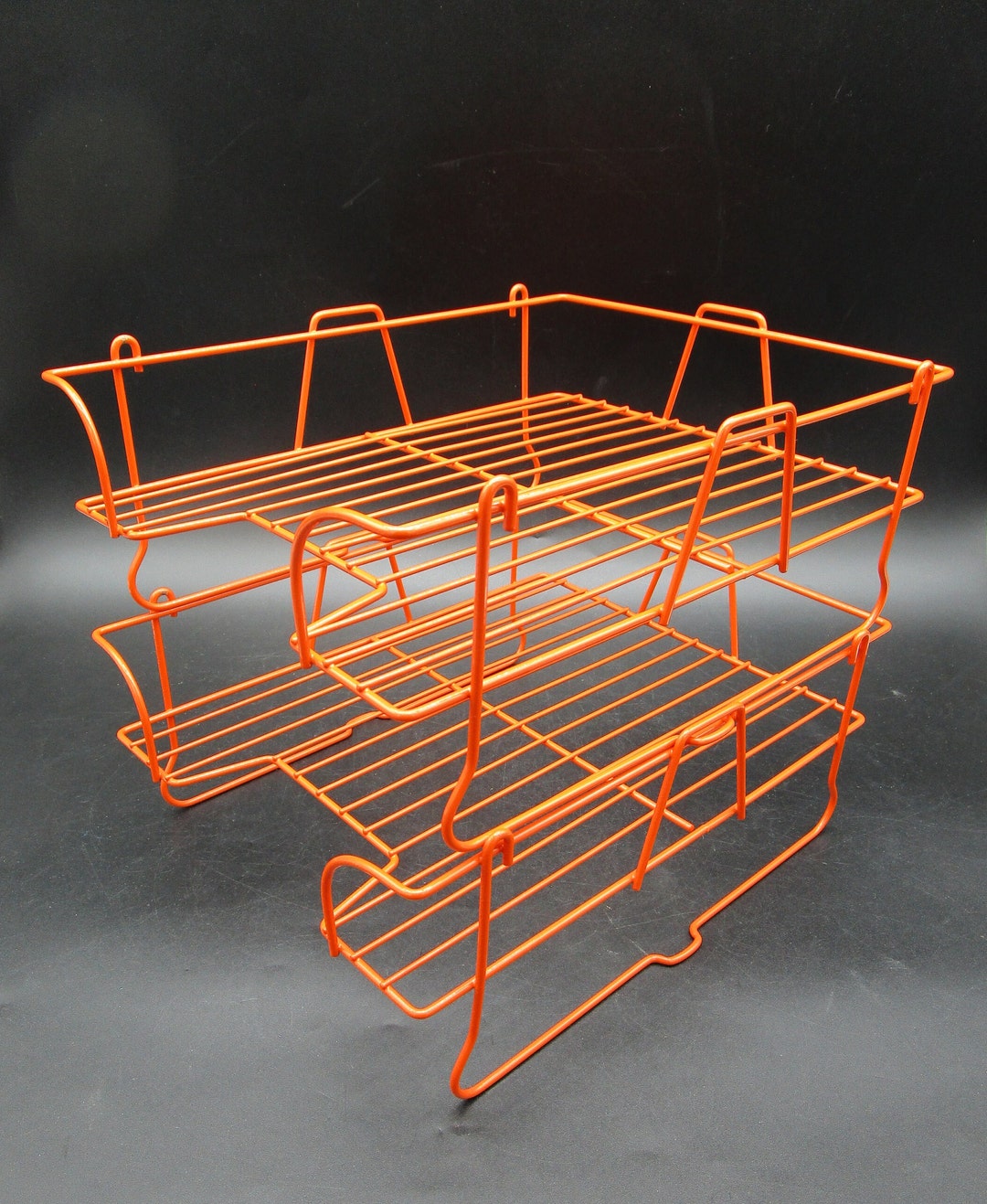 Vintage Metal Wire DESK FILE Organizer Paper Tray Basket Mid Century in ...
