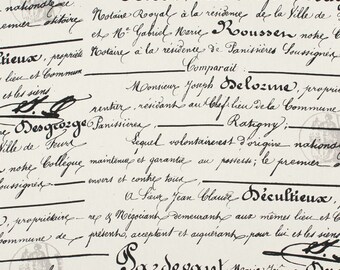 Upholstery Fabric Drapery Fabric French Script Fabric Paris | Etsy