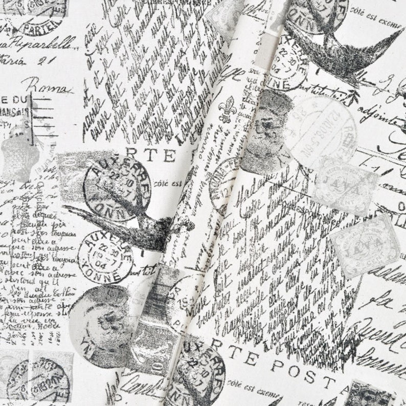 Upholstery Fabric Drapery Fabric French Script Fabric Paris | Etsy