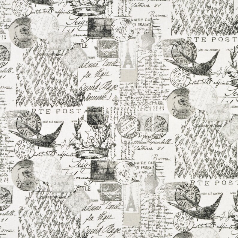 Upholstery Fabric Drapery Fabric French Script Fabric Paris - Etsy