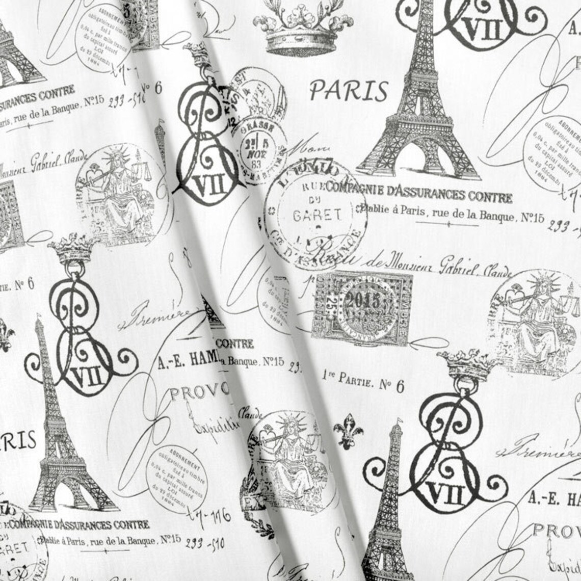 Drapery Fabric, Upholstery Fabric, Paris Fabric, Eiffeltower Fabric ...