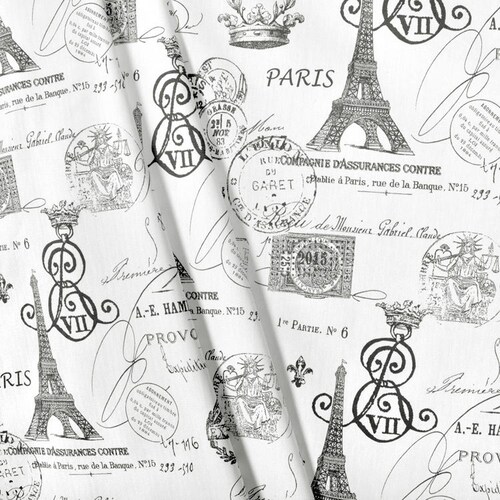 Upholstery Fabric Drapery Fabric French Script Fabric Paris - Etsy