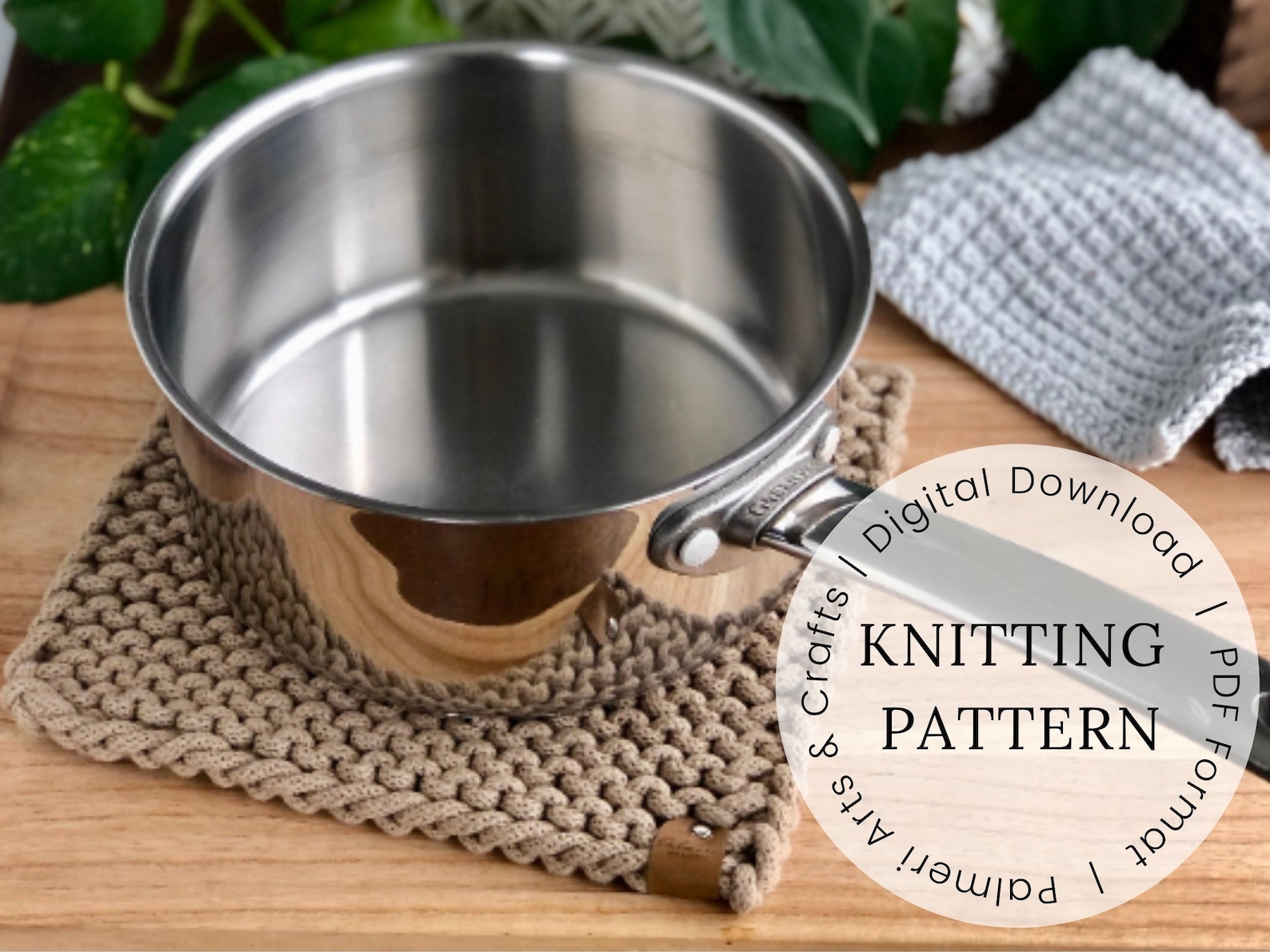 KNITING PATTERN | Macrame Cord Trivet - Easy Summer Knitting Project - Etsy