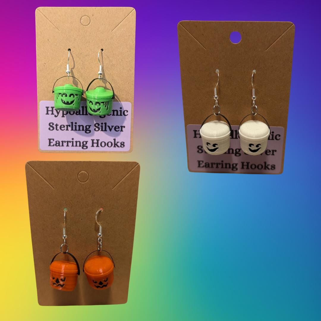 Halloween Bucket Earrings | 3D Printed - Etsy