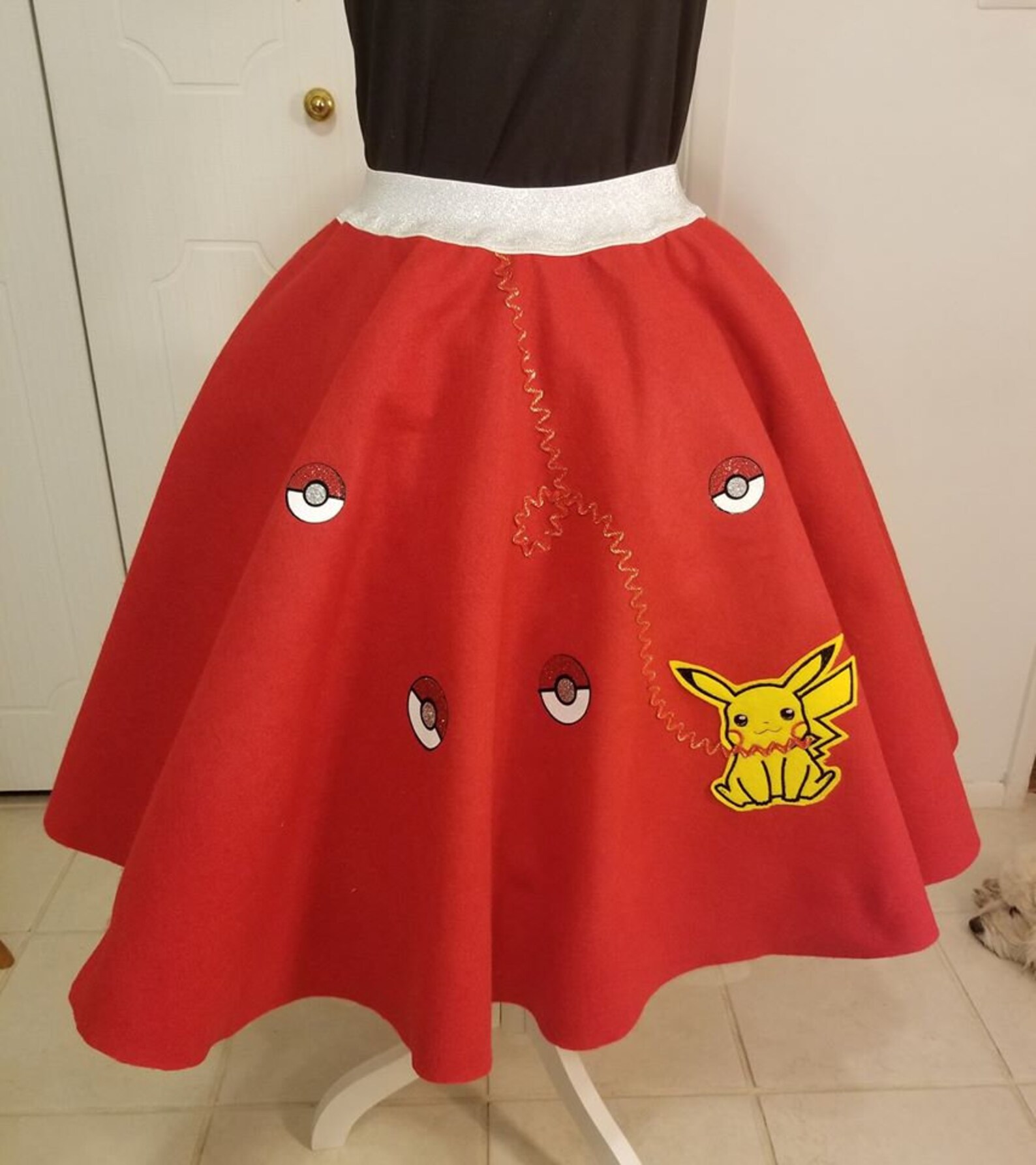 Pokemon Pikachu Inspired Poodle Skirt Outfit With Headband - Etsy
