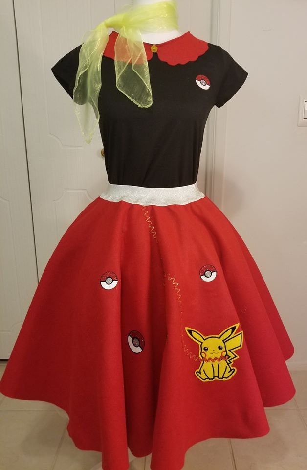 Pokemon Pikachu Inspired Poodle Skirt Outfit With Headband - Etsy