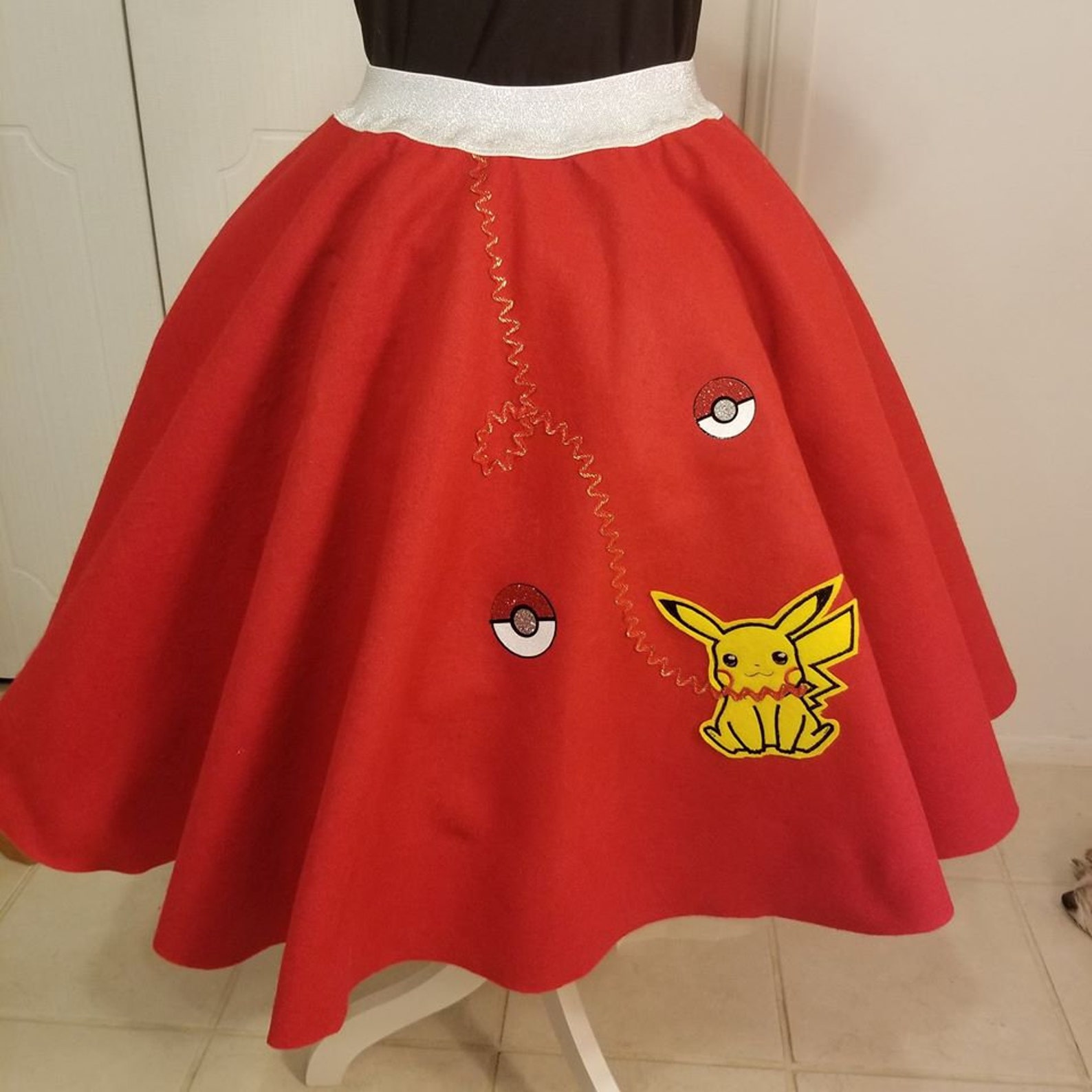 Pokemon Pikachu Inspired Poodle Skirt Outfit With Headband - Etsy