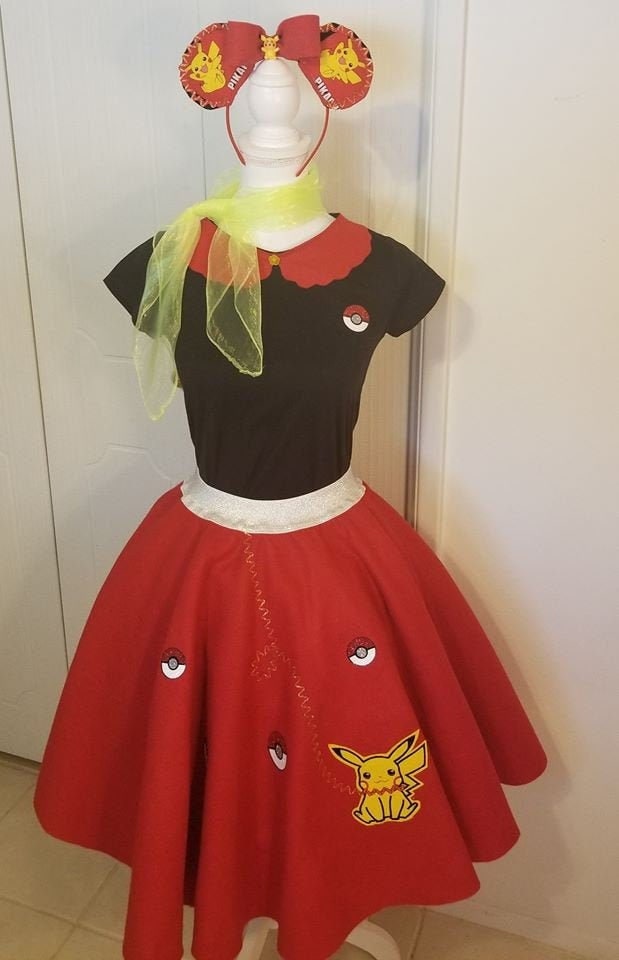 Pokemon Pikachu Inspired Poodle Skirt Outfit With Headband - Etsy