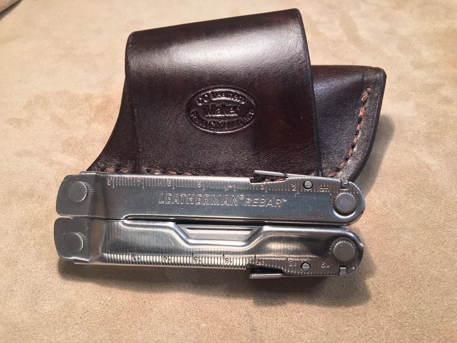 Custom Made Cross Draw Leather Sheath for a Leatherman Rebar. - Etsy
