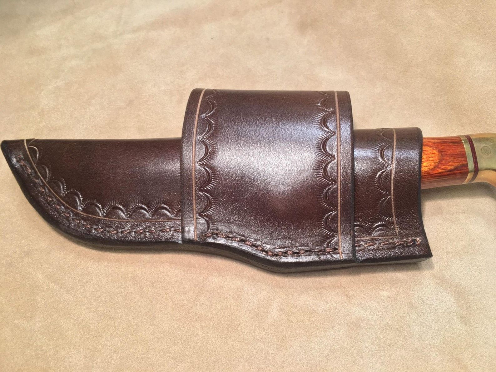 Custom Made Leather Knife Sheath Cross Draw for a Buck 103 | Etsy