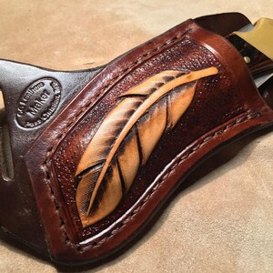 Buck 110/112 Custom Leather Crossdraw Sheath W/feather left Hand - Etsy