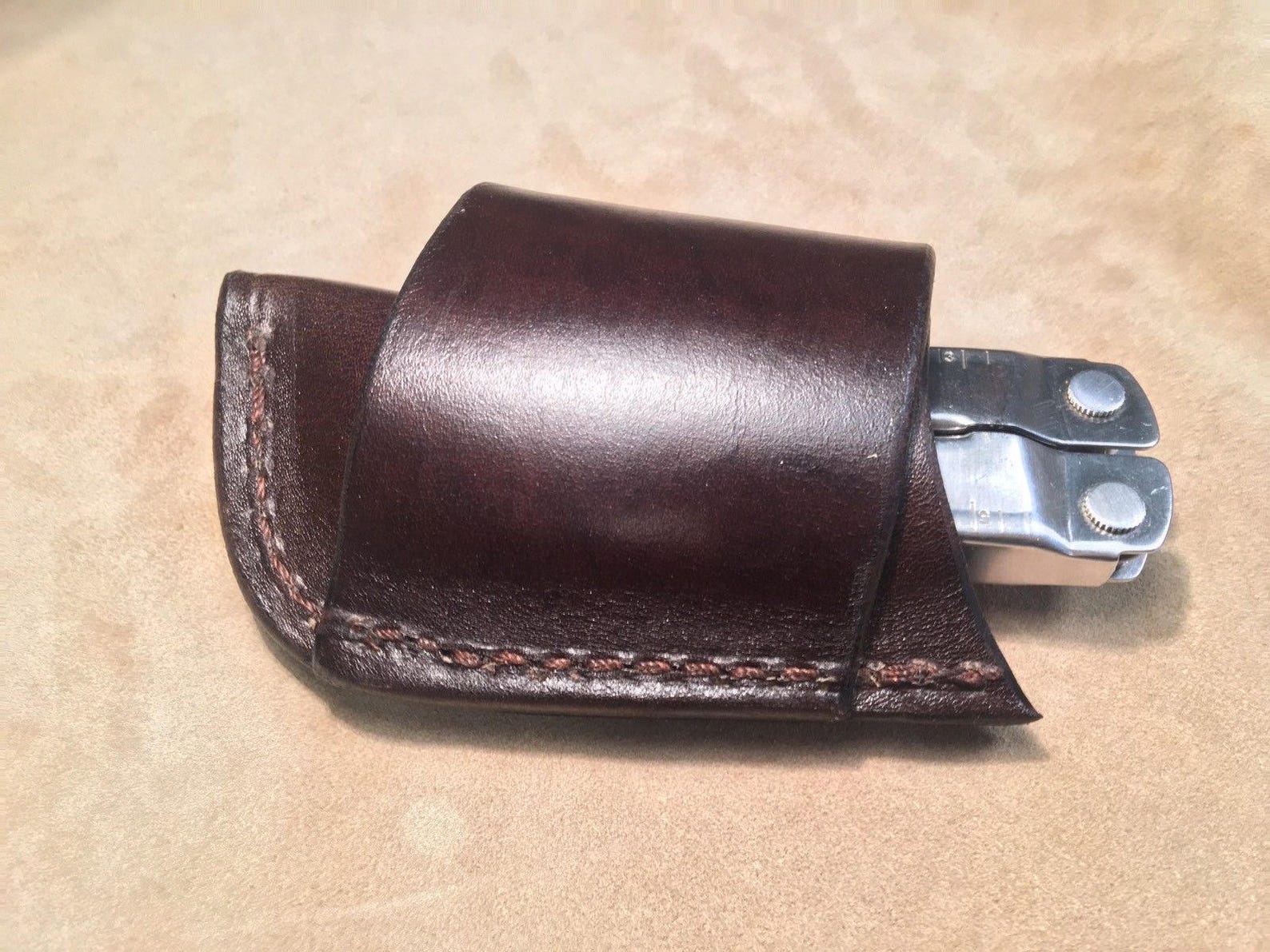 Custom Made Cross Draw Leather Sheath for a Leatherman Rebar. | Etsy
