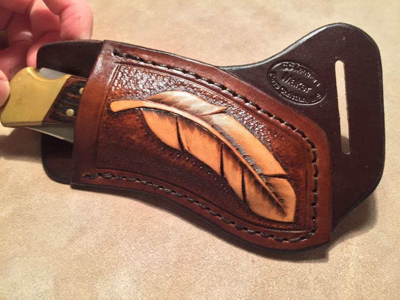 Custom Right Hand Cross Draw Leather Knife Sheath for a Buck | Etsy