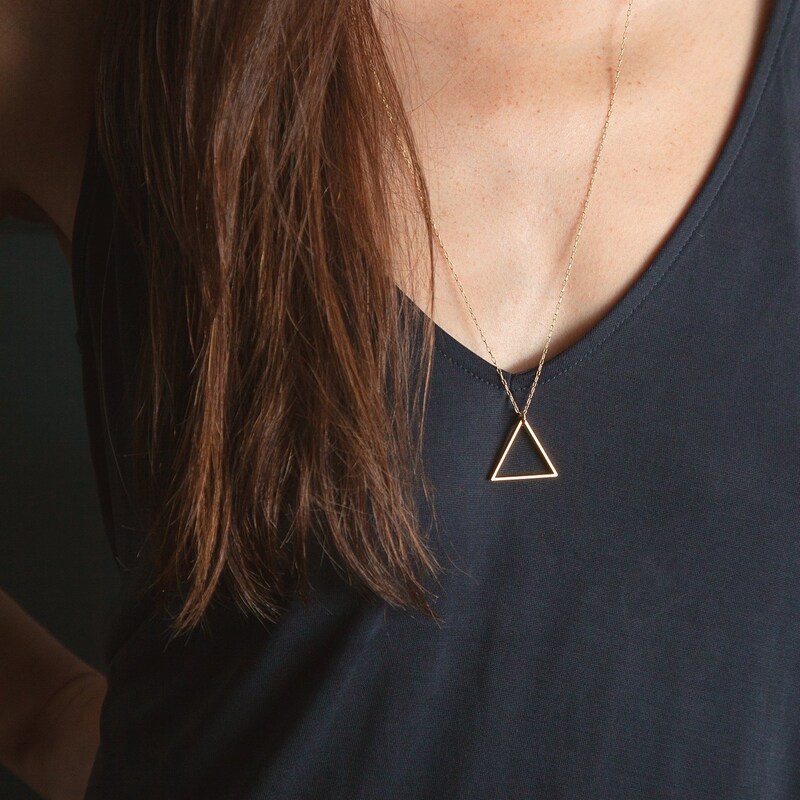 Triangle Gold Necklaces - Etsy