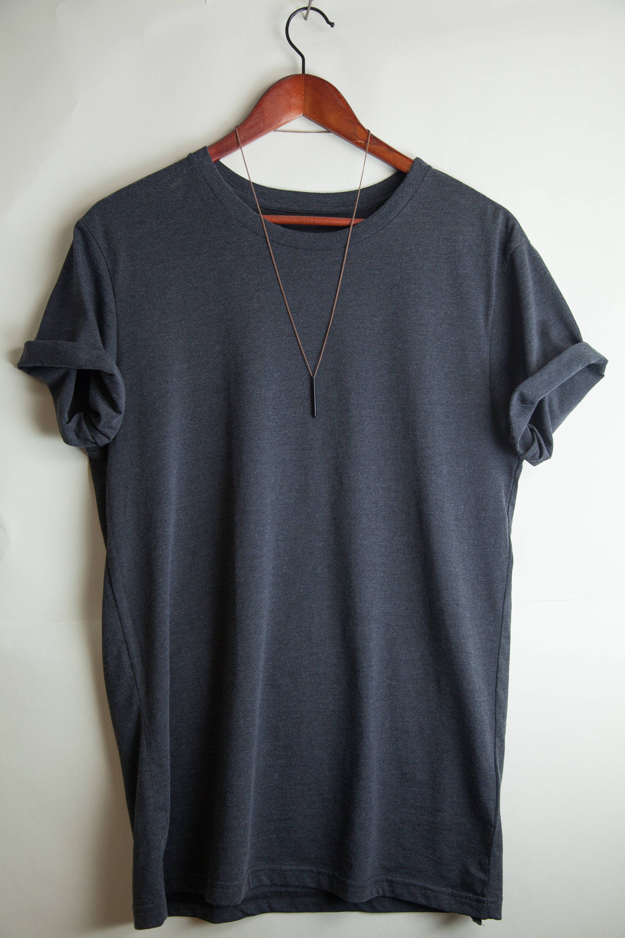 BLACK DRIP Pendant Necklace Matte Black Mens Necklace Long - Etsy