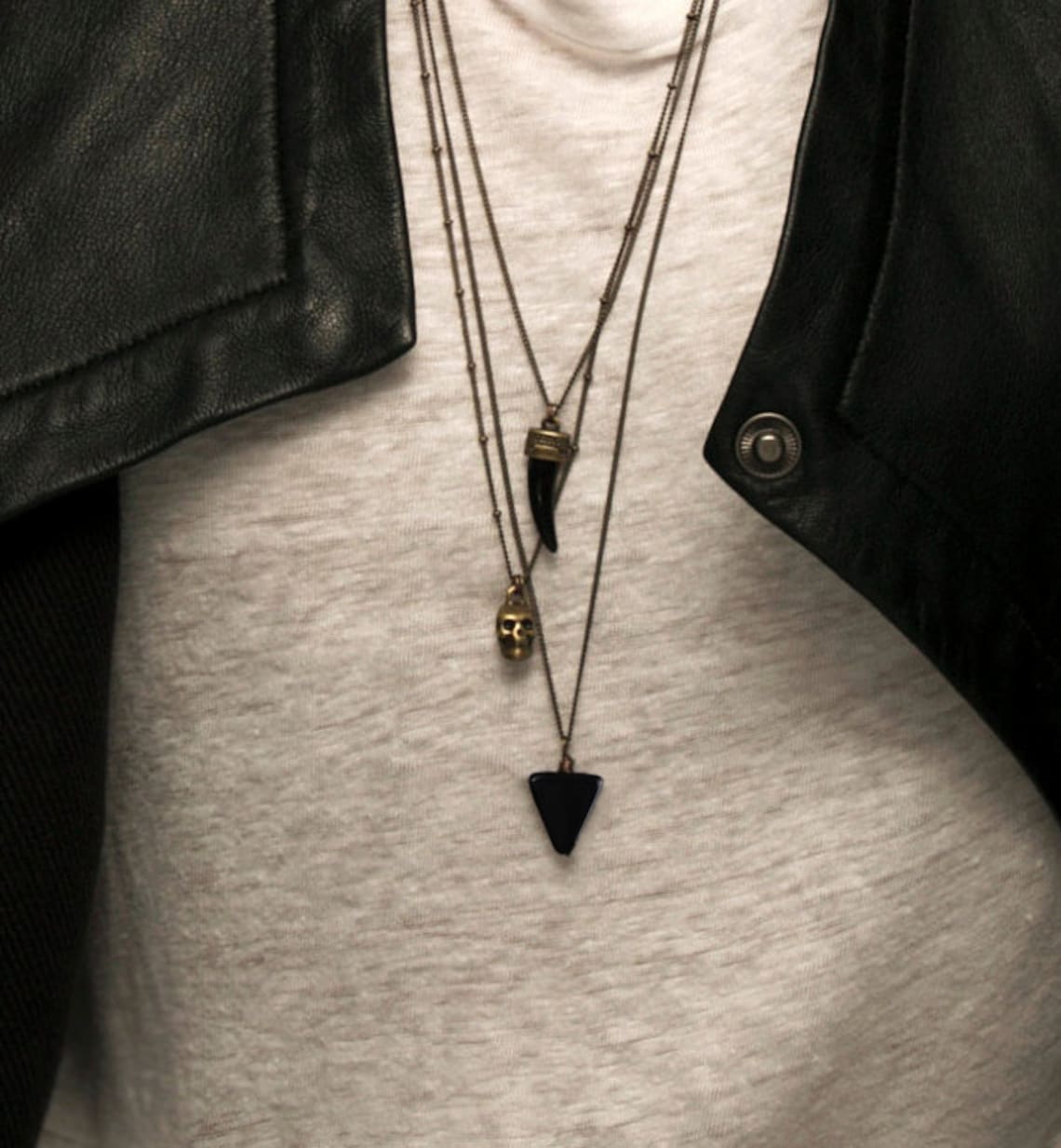 EDGY Layered Necklace Set Pendant Necklace Long Necklace - Etsy Australia