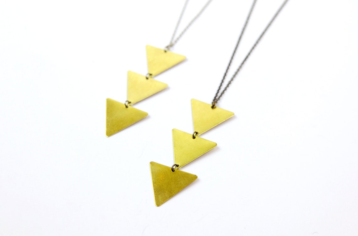 Long Geometric Necklace Triangle Necklace NEFERTITI - Etsy