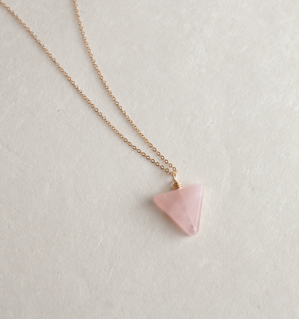 ISOSCELES STONE Triangle Necklace Arrow Necklace Minimalist - Etsy