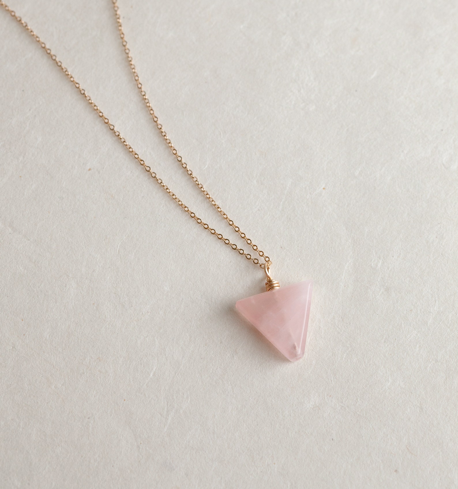 ISOSCELES STONE Triangle Necklace Arrow Necklace Minimalist - Etsy