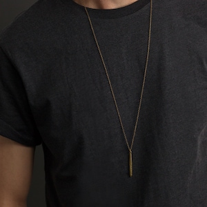 Mens Necklace METAL DRIP PENDANT Necklace, Gifts for Him, Silver Bronze ...