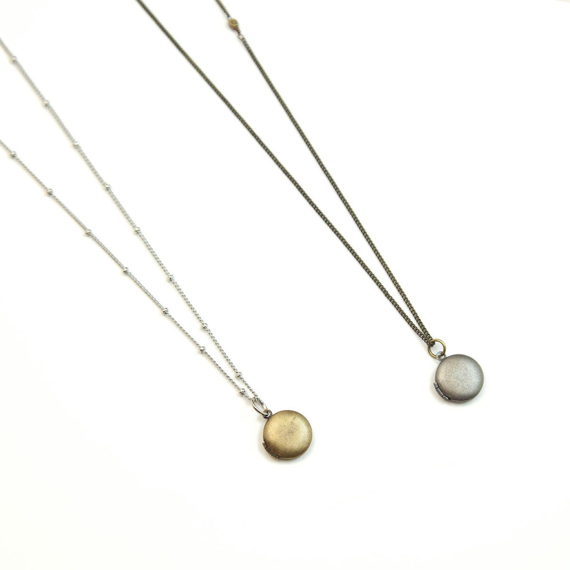 TINY ROUND LOCKET Necklace / Simple Locket Necklace / Antique - Etsy Canada