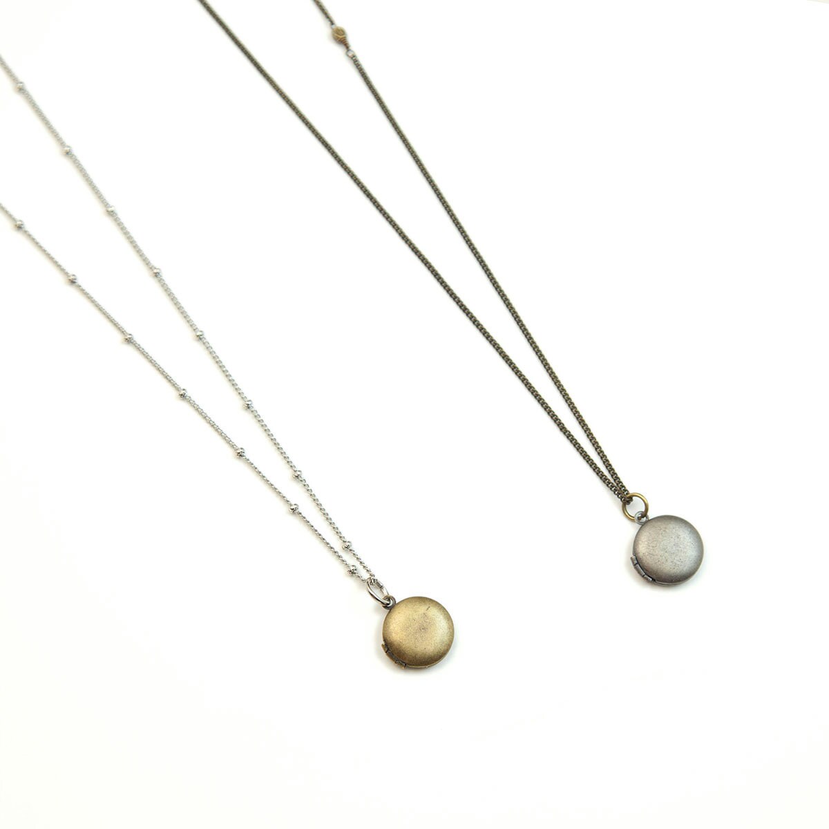 TINY ROUND LOCKET Necklace / Simple Locket Necklace / Antique | Etsy Canada