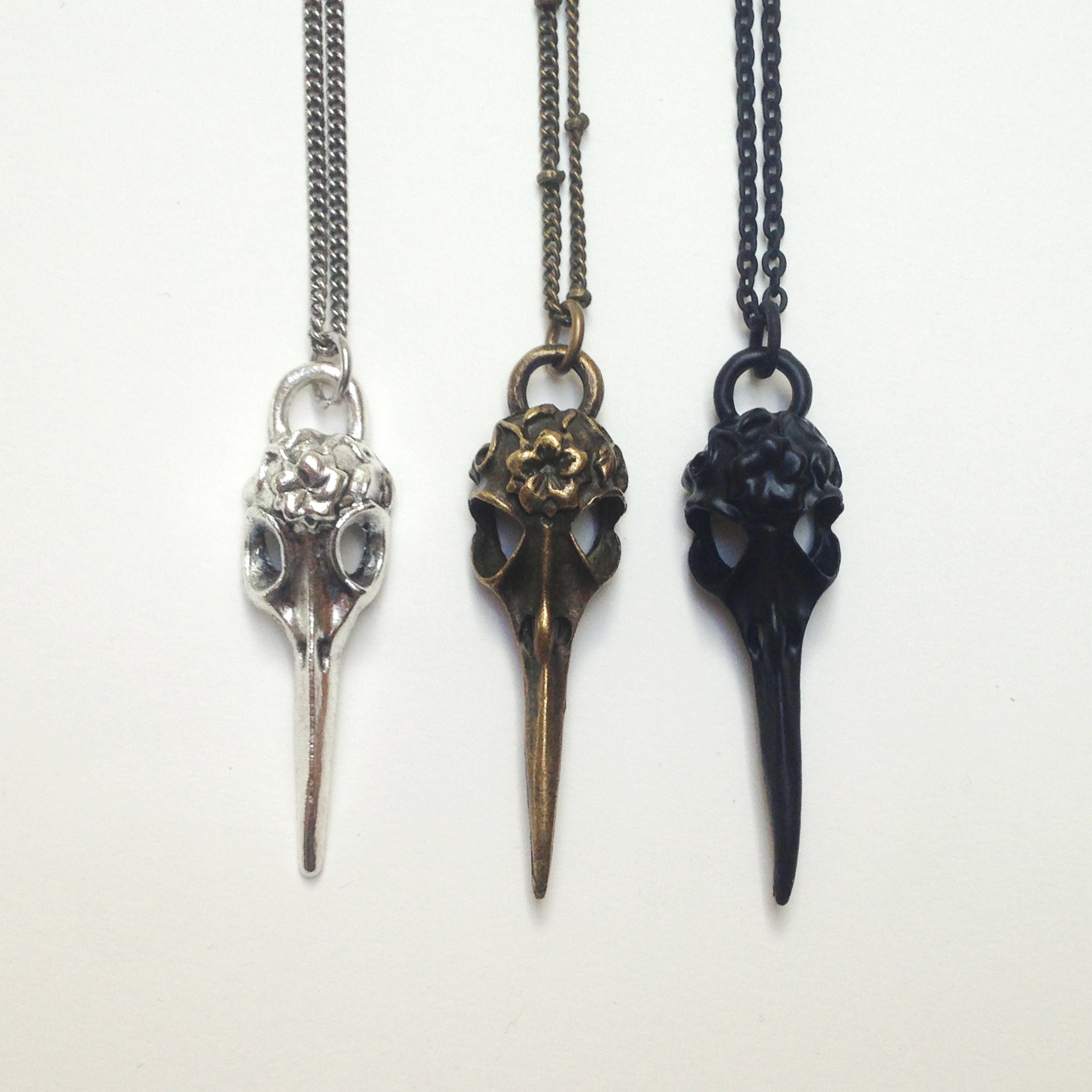 Mens Necklace the RAVEN Pendant Necklace Black Bronze Silver - Etsy Canada